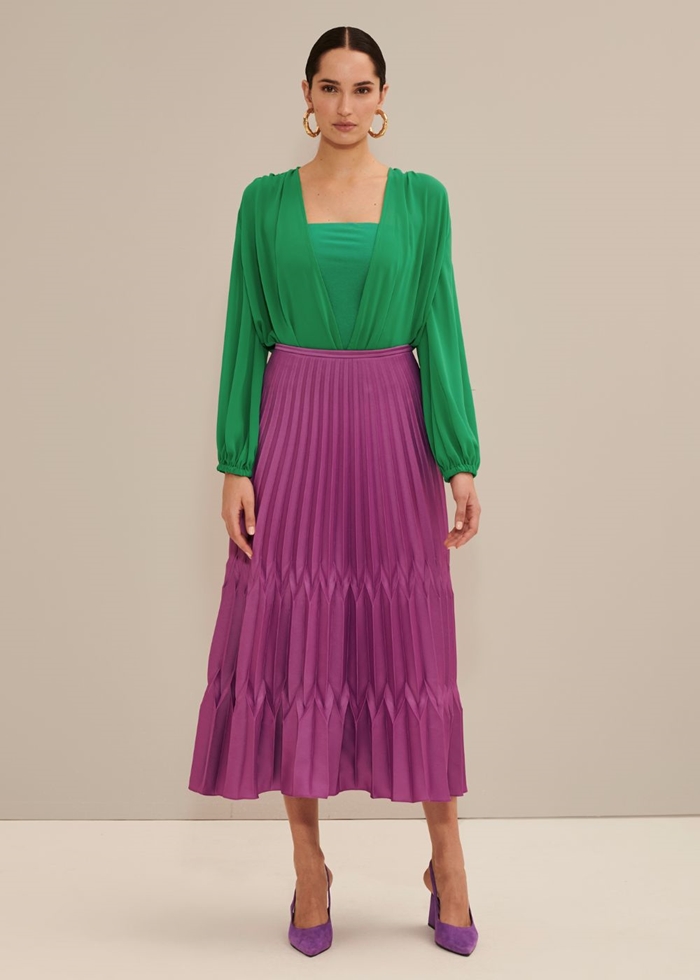 Saia maxi midi plissada - Saia maxi midi plissada - ALPHORRIA